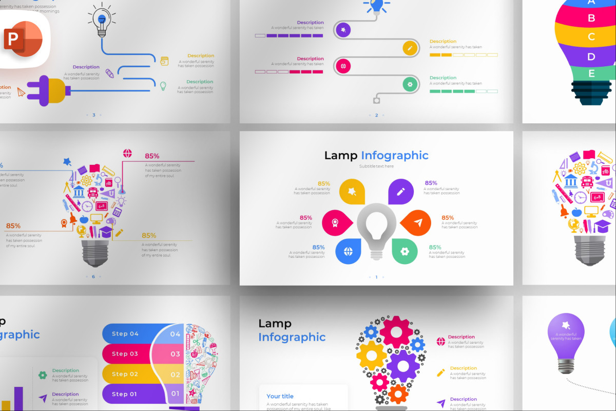 Lamp PowerPoint Infographic Template | Nulivo Market