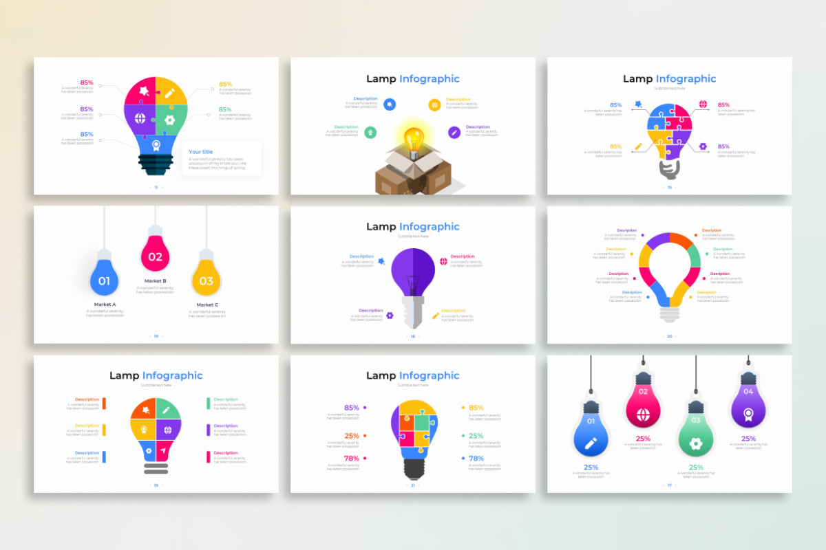 Lamp PowerPoint Infographic Template | Nulivo Market