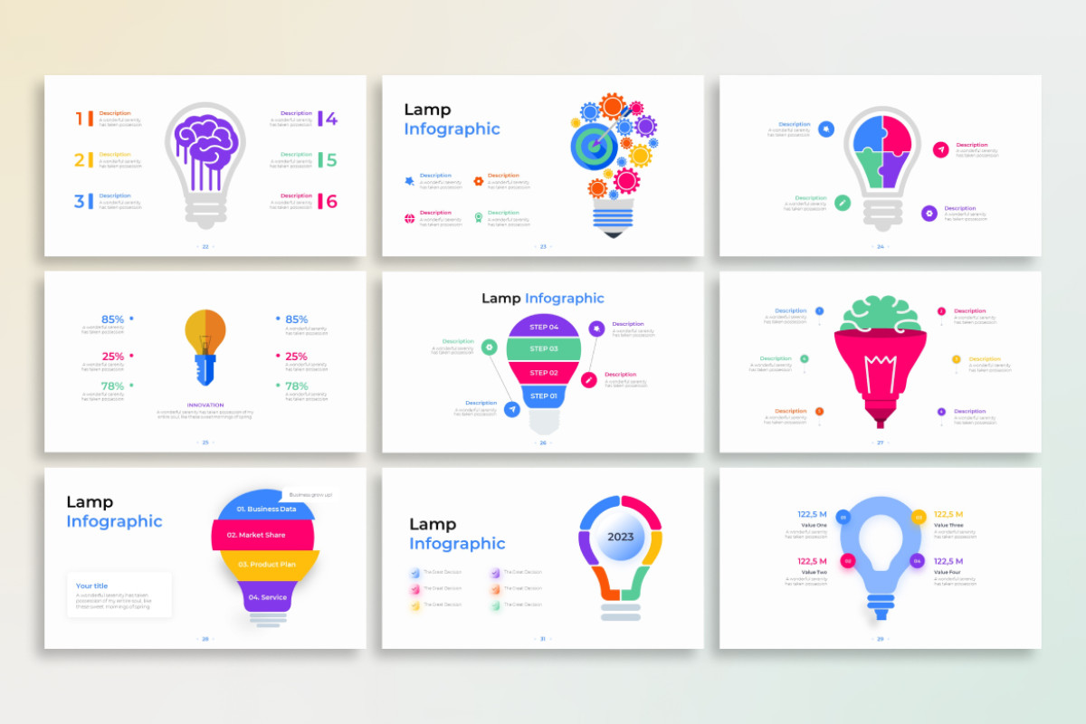 Lamp PowerPoint Infographic Template | Nulivo Market