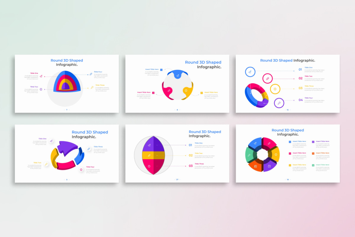 Round 3D Shaped PowerPoint Infographic Template | Nulivo Market