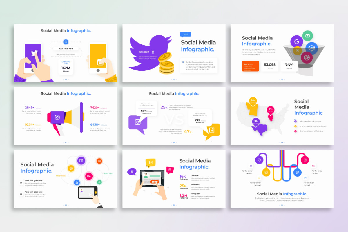 Social Media PowerPoint Infographic Template | Nulivo Market