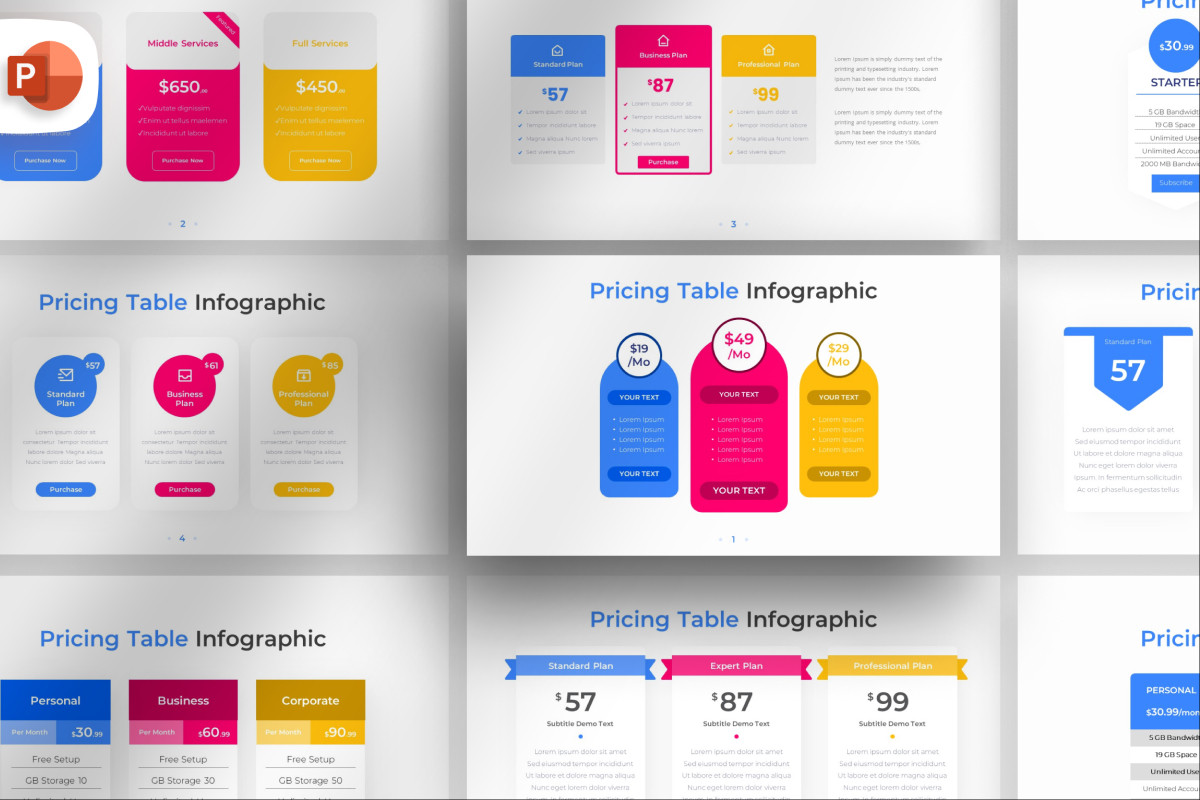 Pricing Table PowerPoint Infographic Template | Nulivo Market