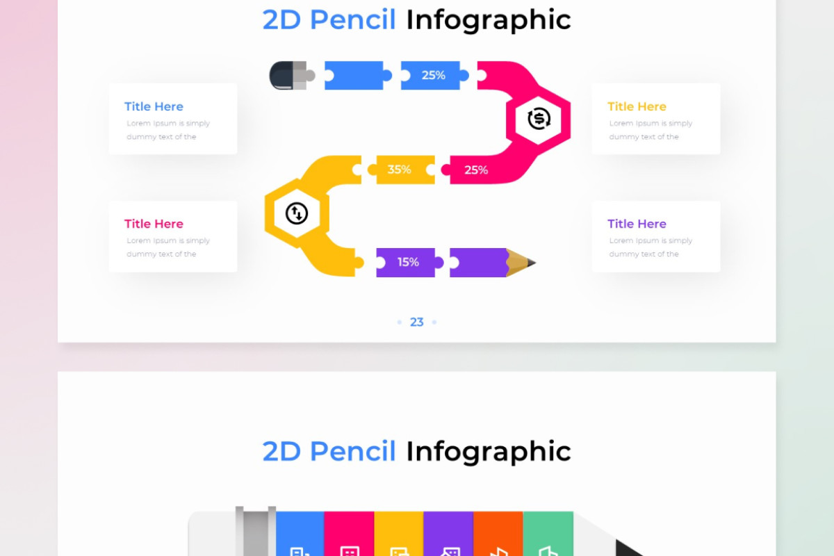 2D Pencil PowerPoint Infographic Template | Nulivo Market