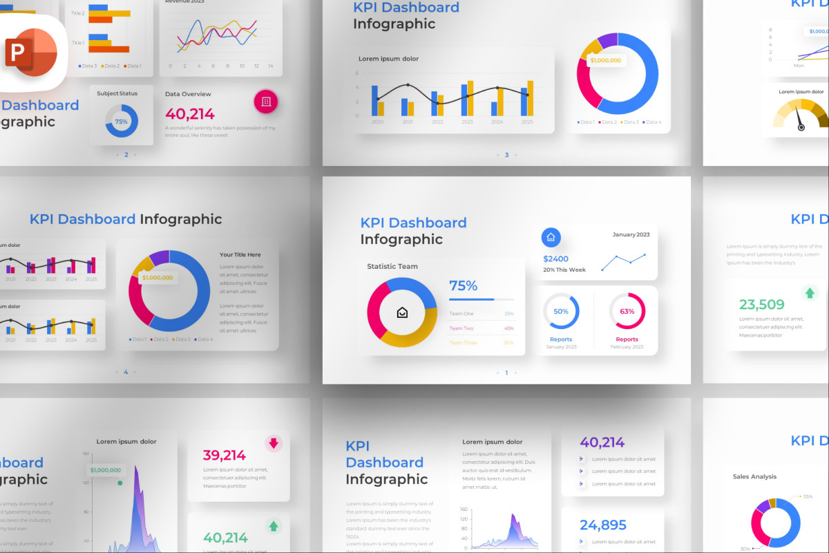 KPI DashBoard PowerPoint Infographic Template | Nulivo Market