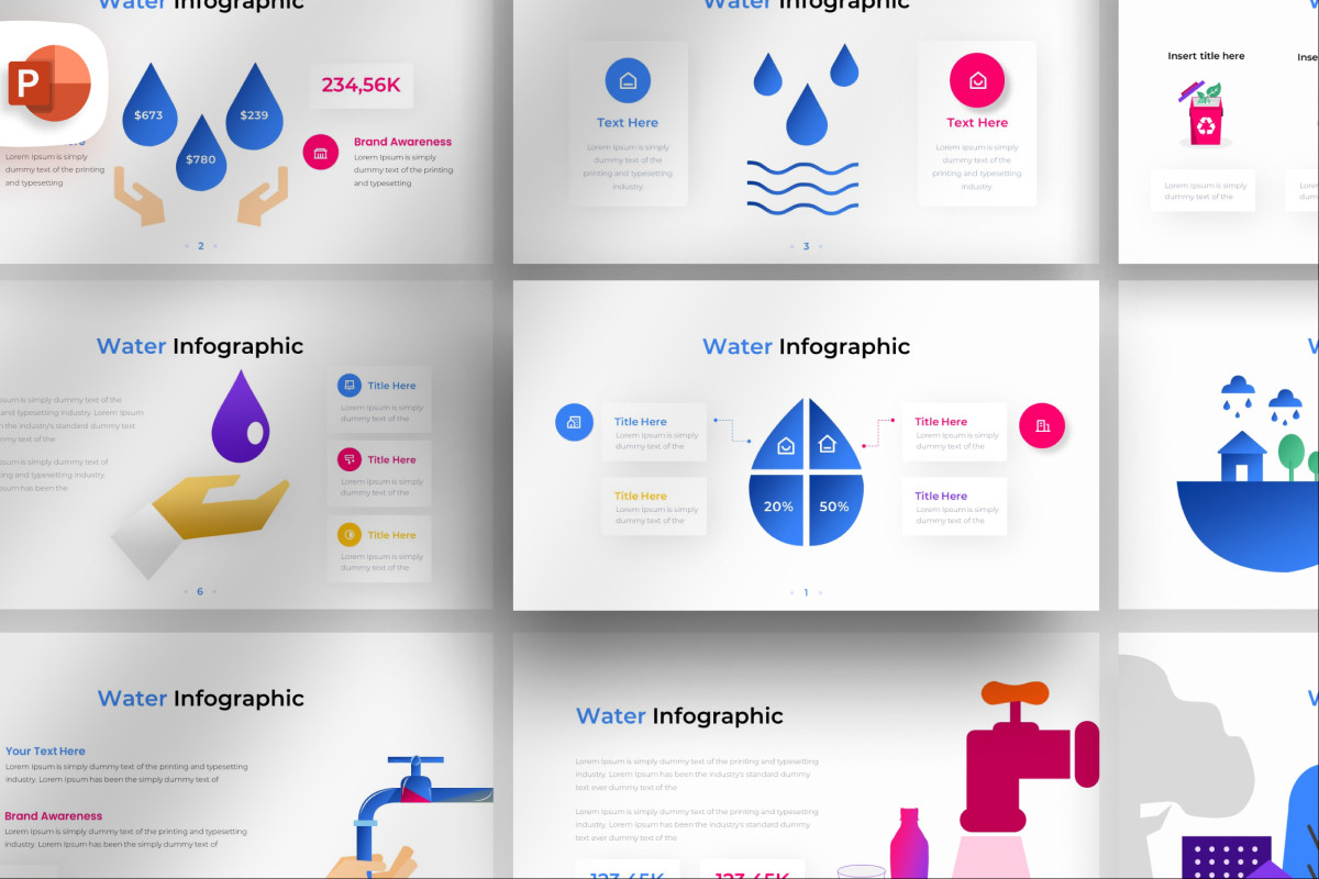 Water PowerPoint Infographic Template | Nulivo Market