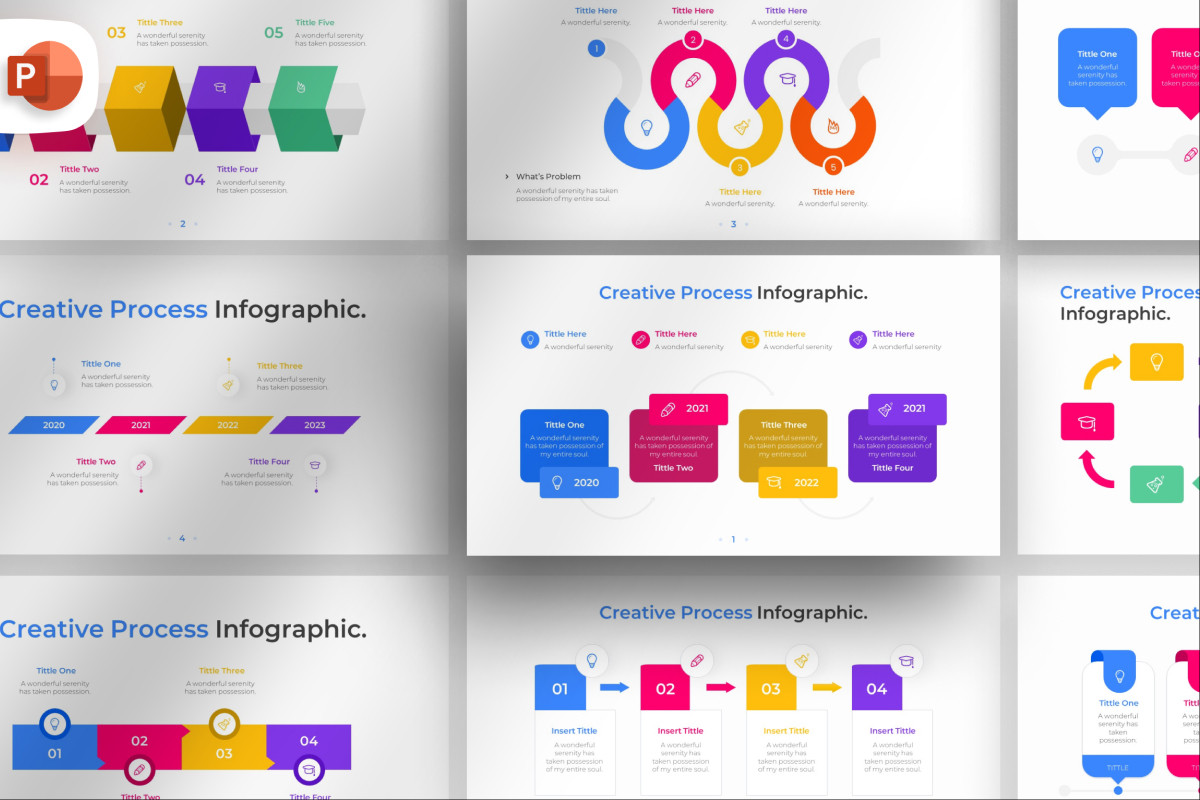 Creative Process PowerPoint Infographic Template | Nulivo Market
