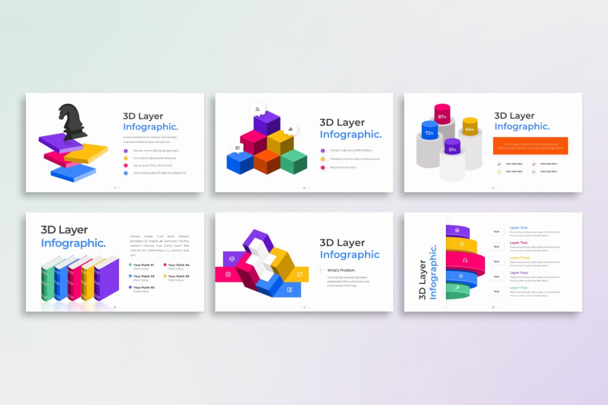 3D Layered PowerPoint Infographic Template | Nulivo Market
