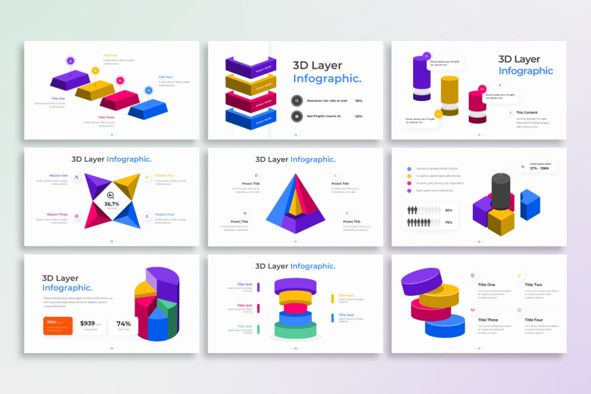 3D Layered PowerPoint Infographic Template | Nulivo Market