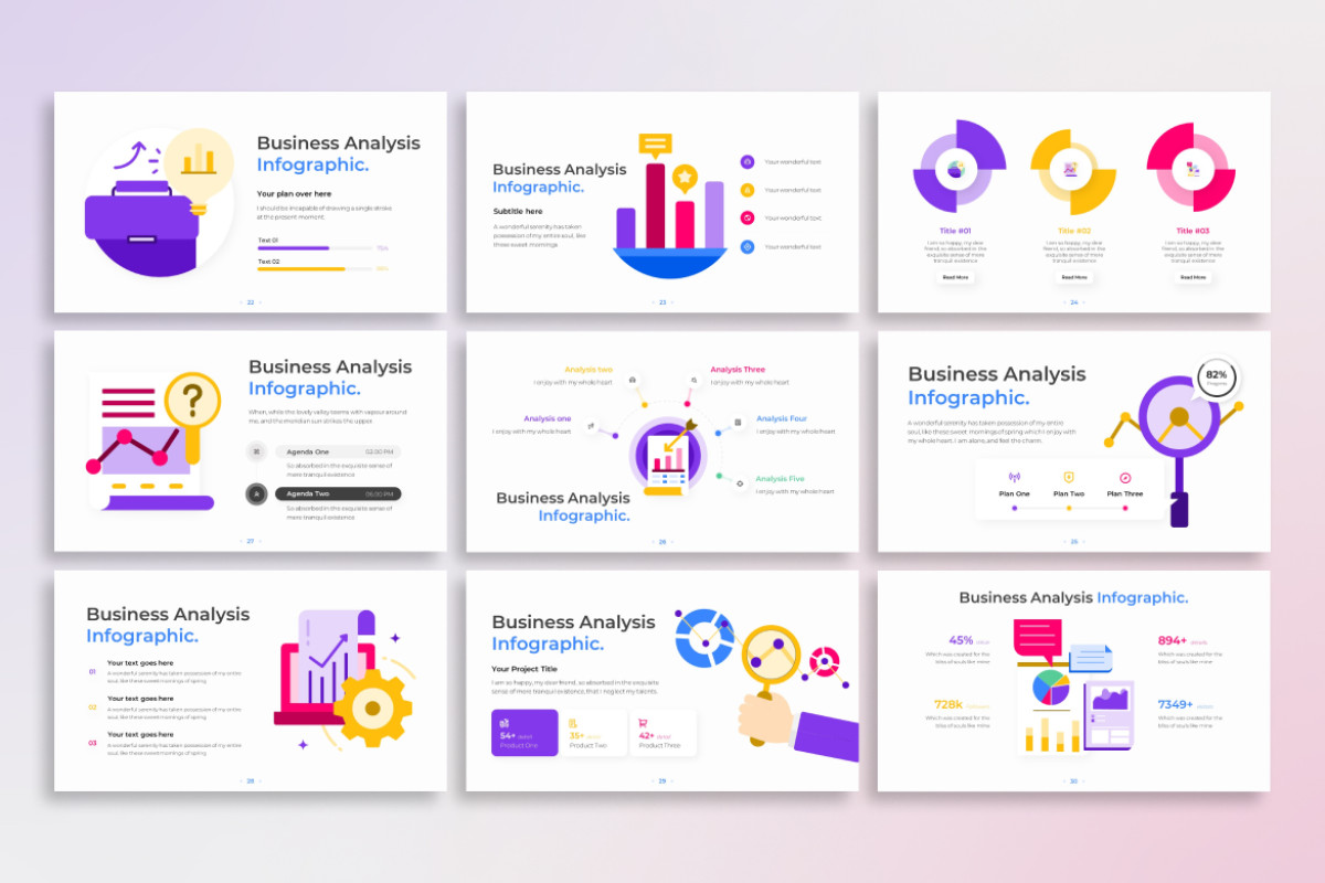 Business Analysis PowerPoint Infographic Template | Nulivo Market