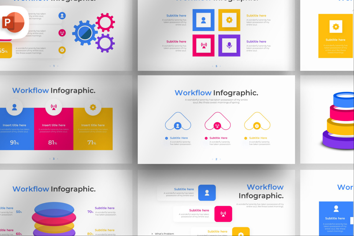 Workflow PowerPoint Infographic Template | Nulivo Market