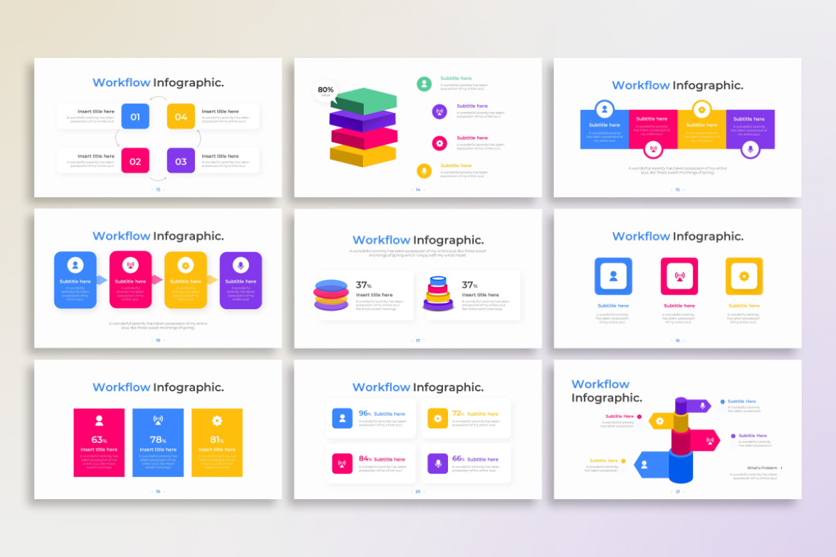 Workflow PowerPoint Infographic Template | Nulivo Market