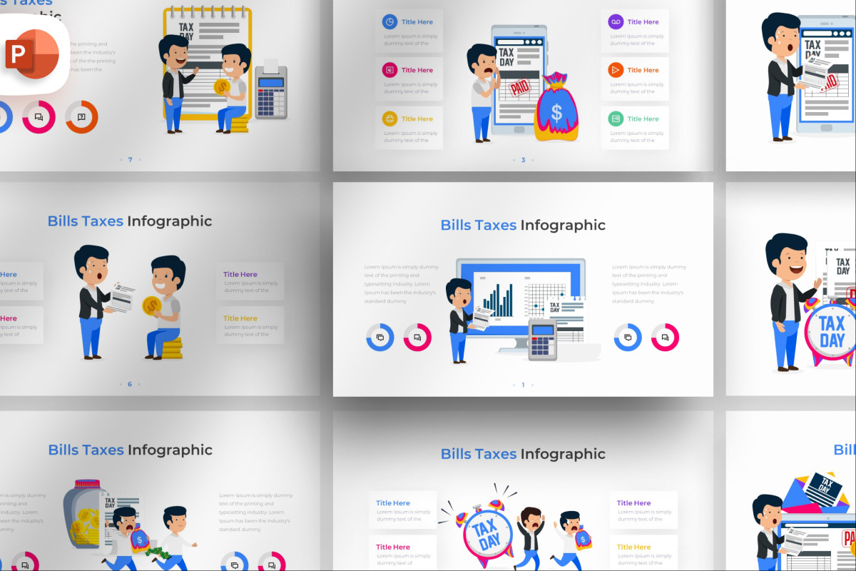 Bills Taxes PowerPoint Infographic Template | Nulivo Market