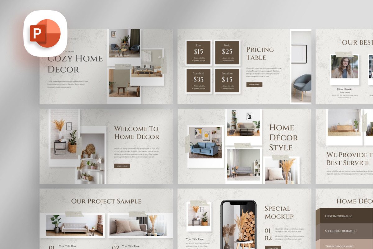 Minimalist Home Decor PowerPoint Template | Nulivo Market