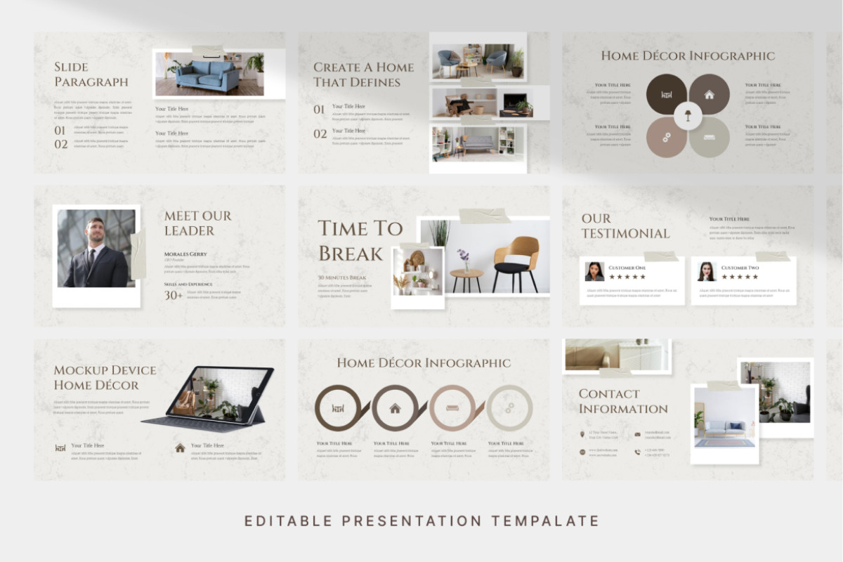 Minimalist Home Decor PowerPoint Template | Nulivo Market