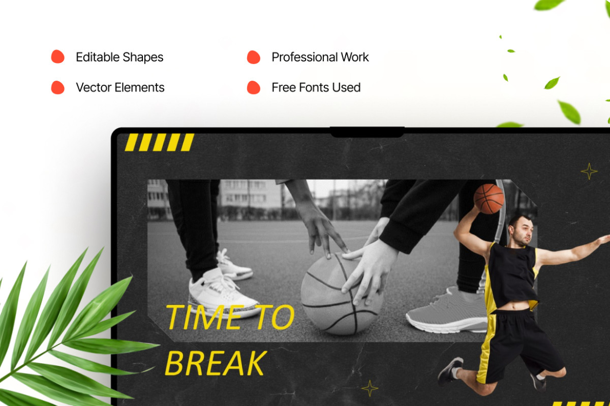 Modern Basketball Team PowerPoint Template | Nulivo Market