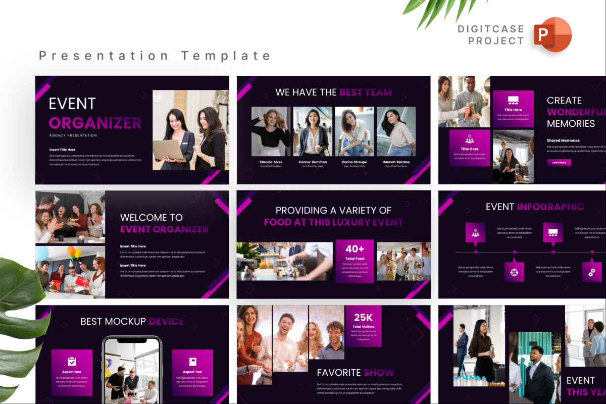 Creative Event Organizer PowerPoint Template | Nulivo Market