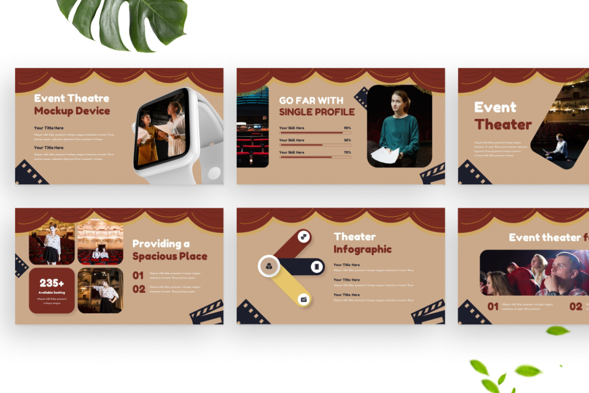Retro Theater PowerPoint Template | Nulivo Market