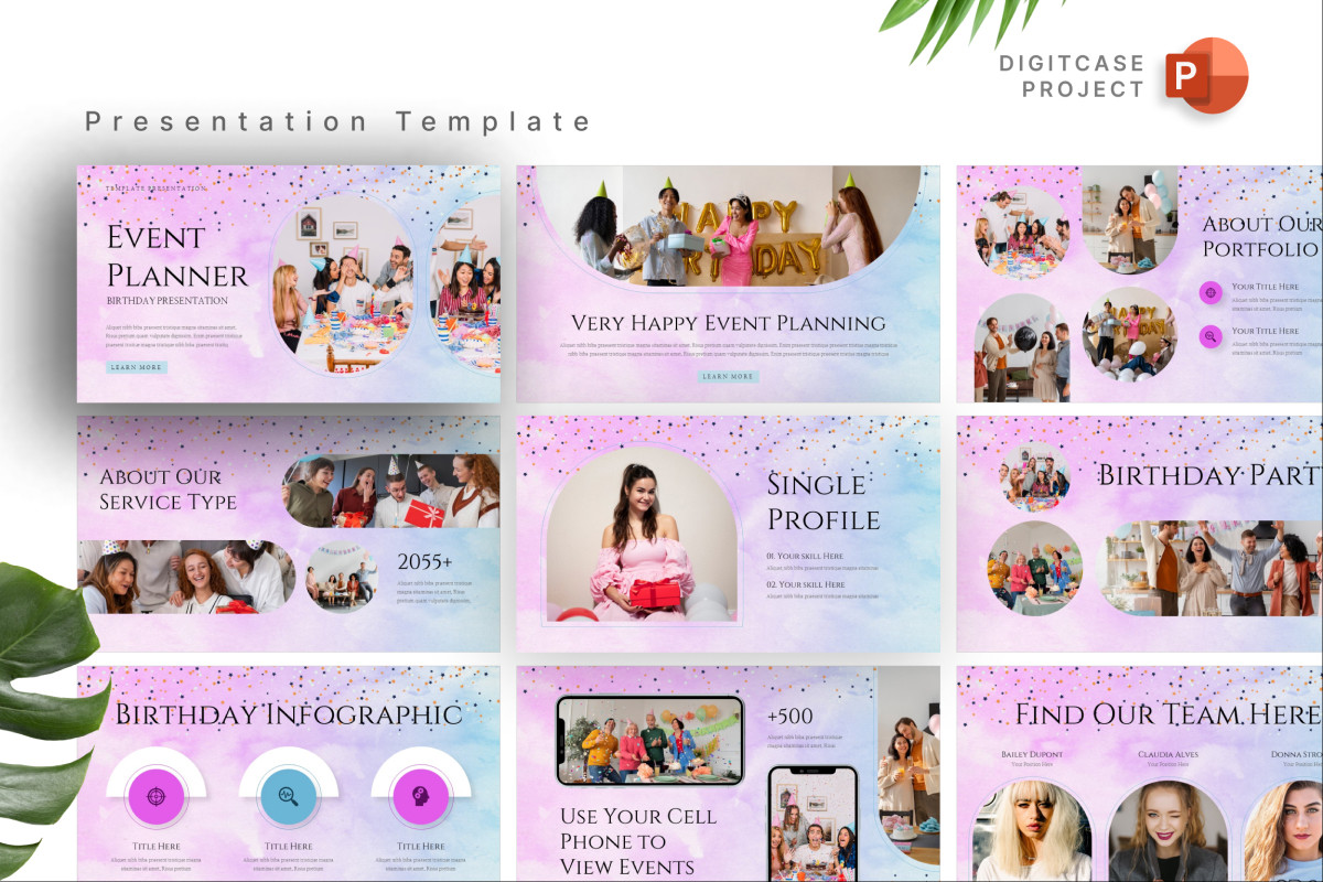 Birthday Event Planner PowerPoint Template | Nulivo Market