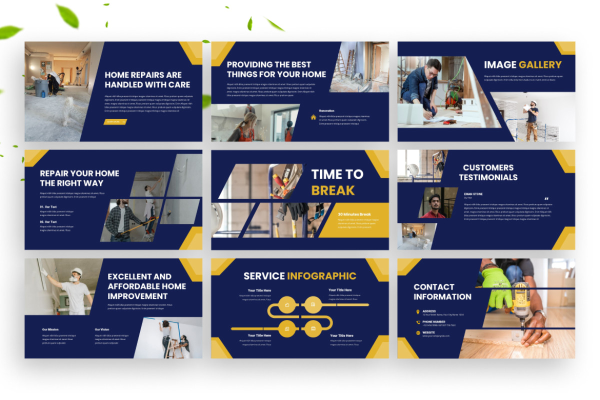 Simply Home Repair & Renovation PowerPoint Template | Nulivo Market