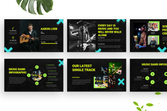 Dark Modern Music Band PowerPoint Template | Nulivo Market