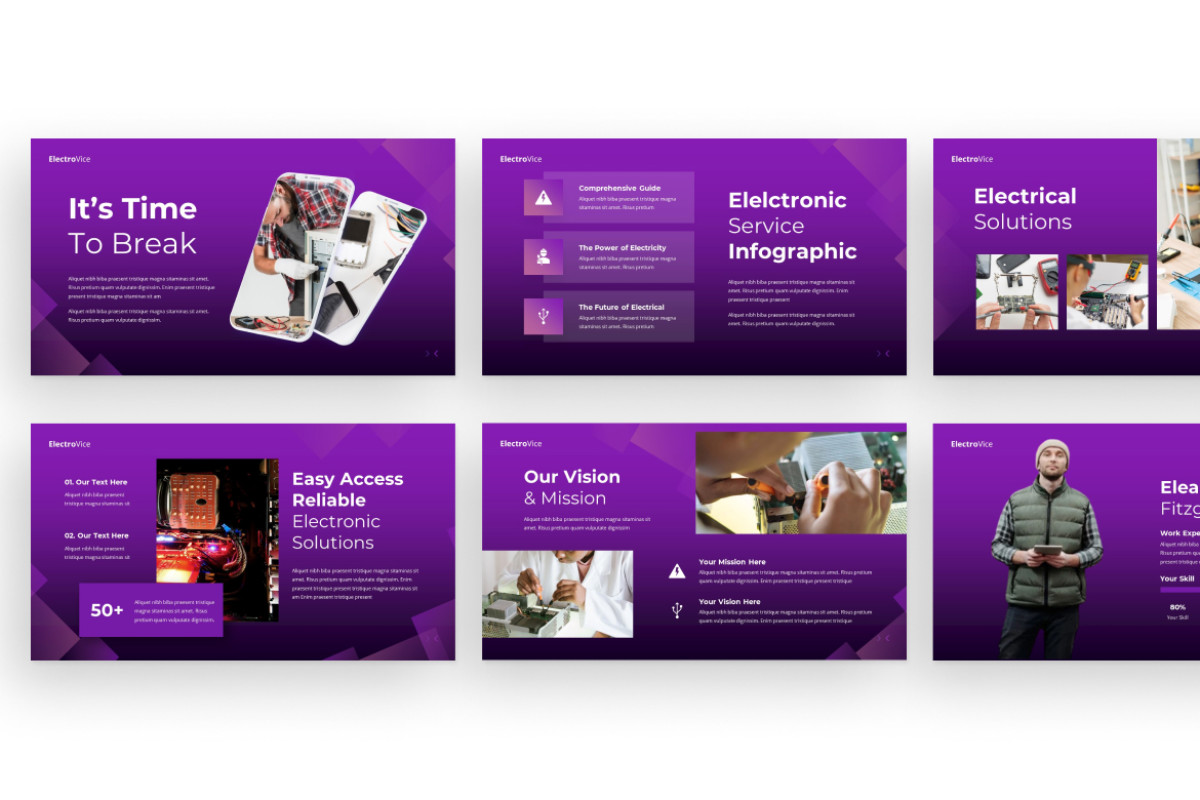 Professional Electronic Service PowerPoint Template | Nulivo Market