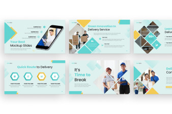 Modern Geometric Delivery Service PowerPoint Template | Nulivo Market