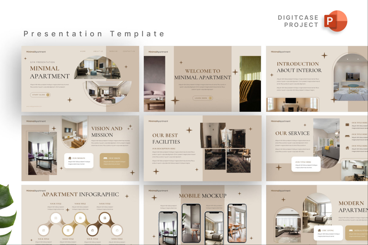 Minimalist Apartment PowerPoint Template | Nulivo Market