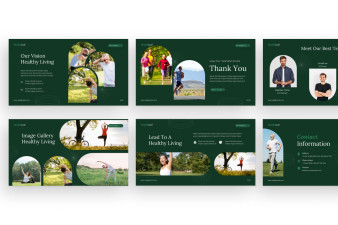 Dark Green Minimalist Healthy Living PowerPoint Template | Nulivo Market