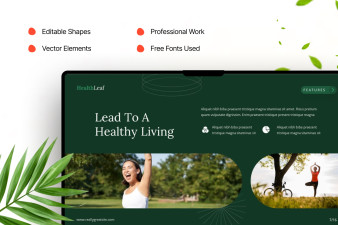 Dark Green Minimalist Healthy Living PowerPoint Template | Nulivo Market