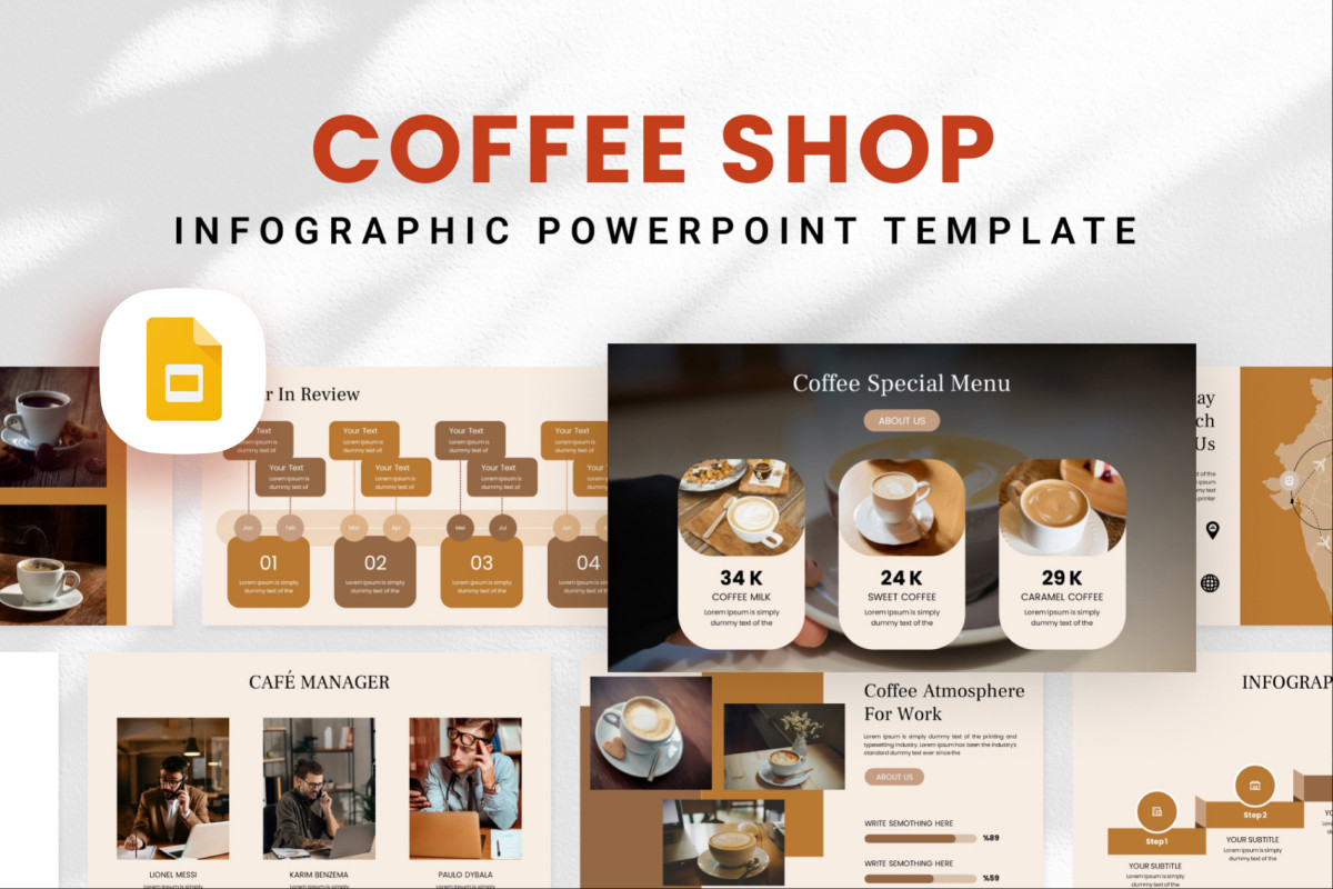 Coffee Shop Business Google Slide Template | Nulivo Market