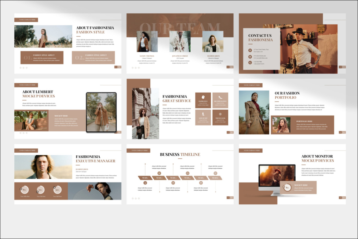 Warm Aesthetic Fashion Google Slide Template | Nulivo Market