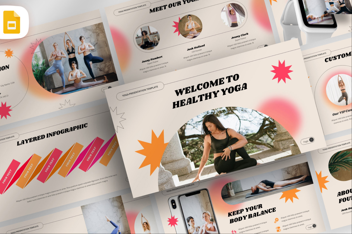 Retro Yoga Class Google Slide Template | Nulivo Market