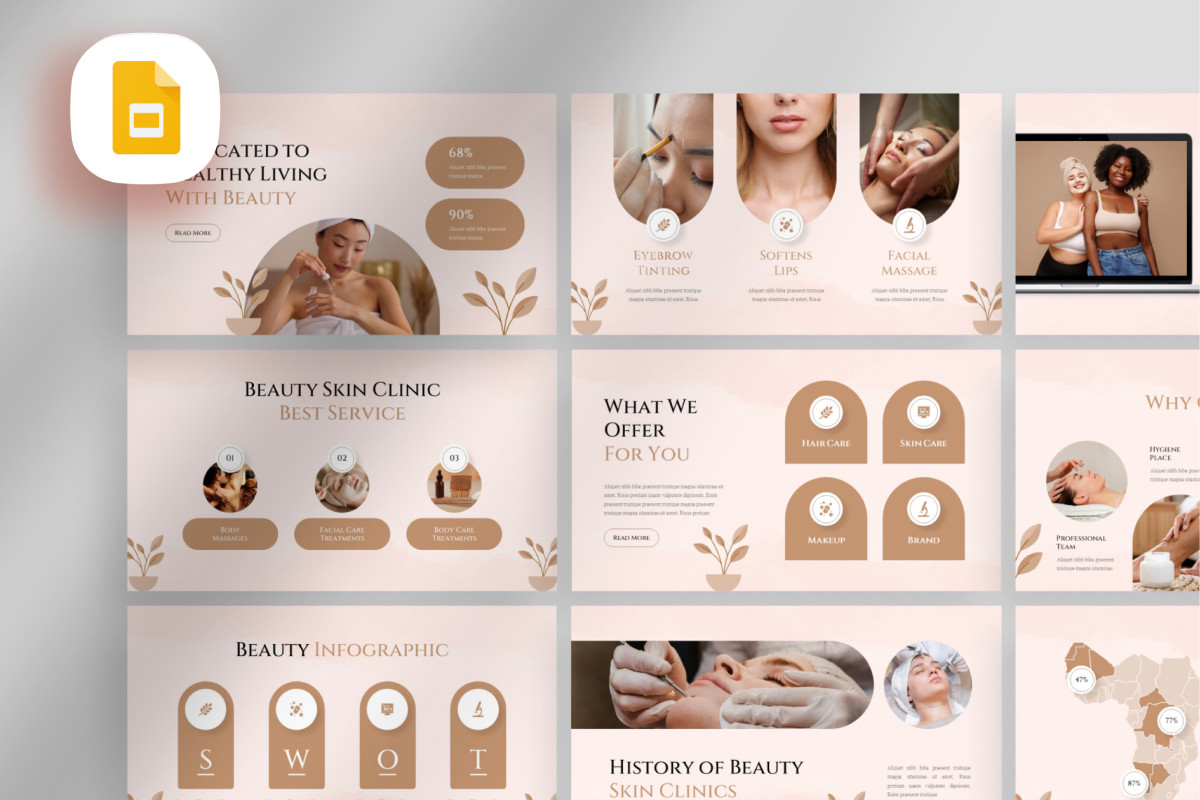 Beauty Skin Clinic Google Slide Template | Nulivo Market