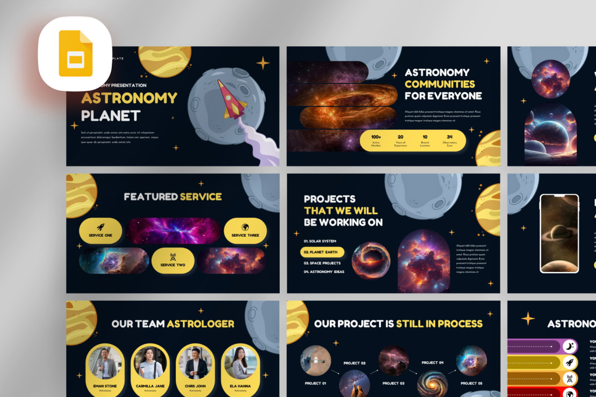 Playful Astronomy Google Slide Template | Nulivo Market