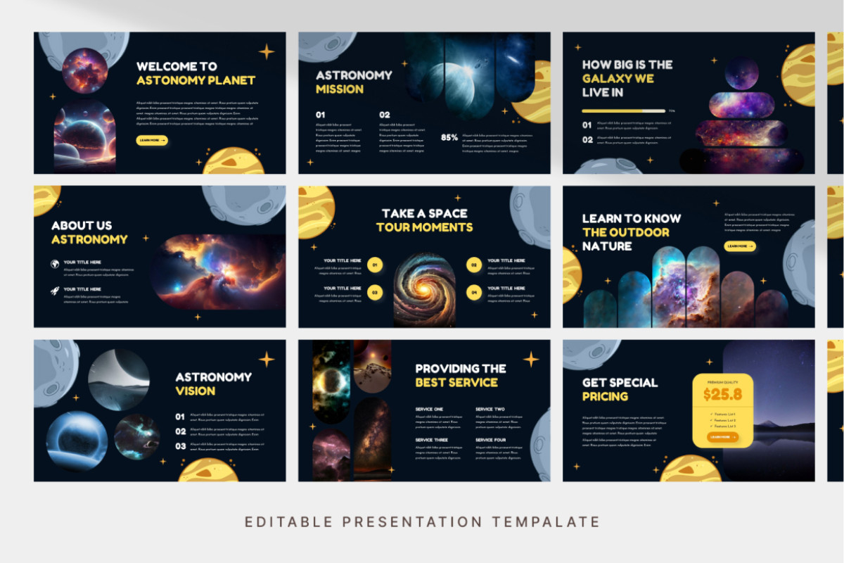 Playful Astronomy Google Slide Template | Nulivo Market