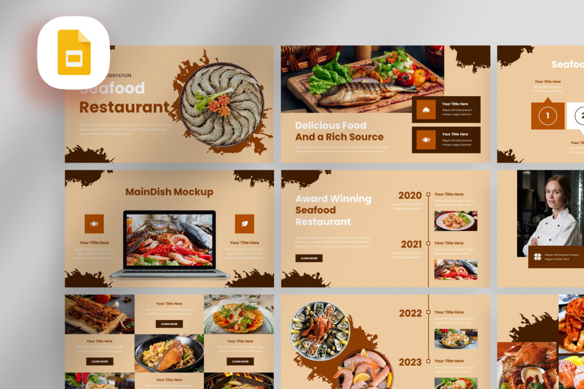 Seafood Restaurant Google Slide Template | Nulivo Market