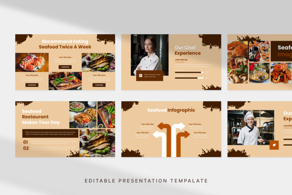 Seafood Restaurant Google Slide Template | Nulivo Market