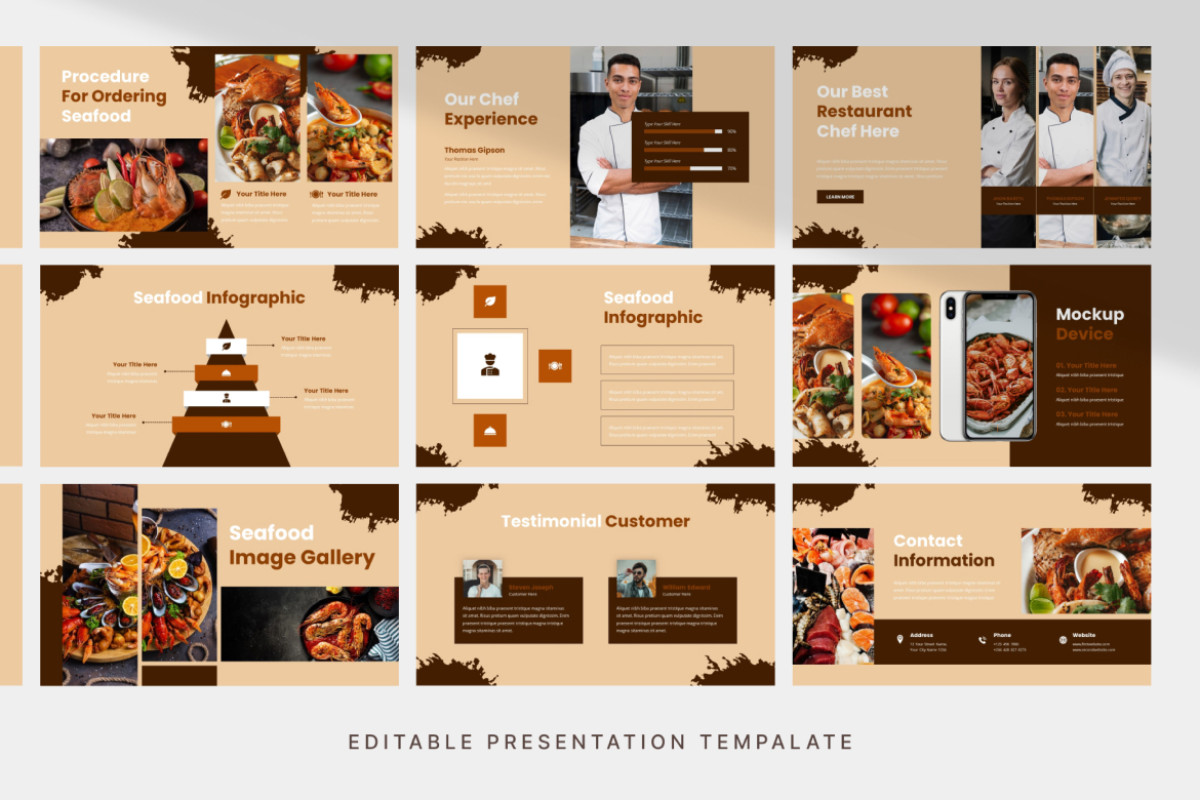 Seafood Restaurant Google Slide Template | Nulivo Market