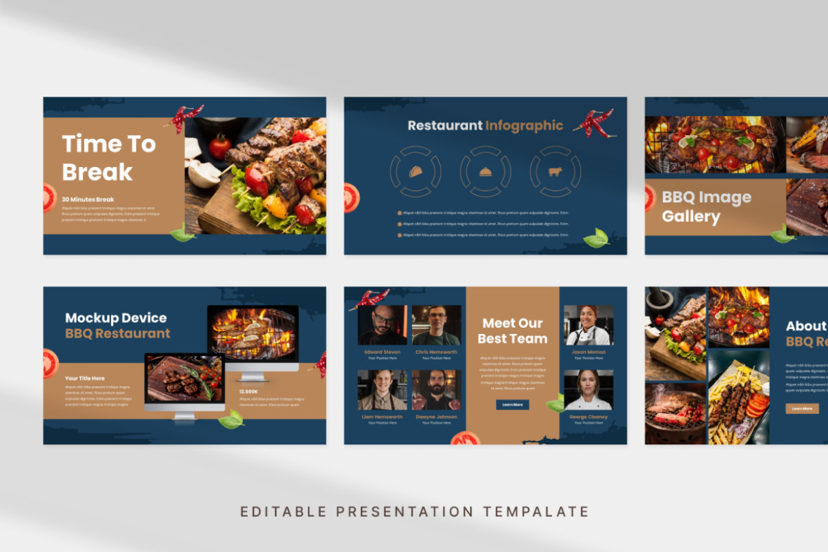Barbeque Restaurant Google Slide Template | Nulivo Market