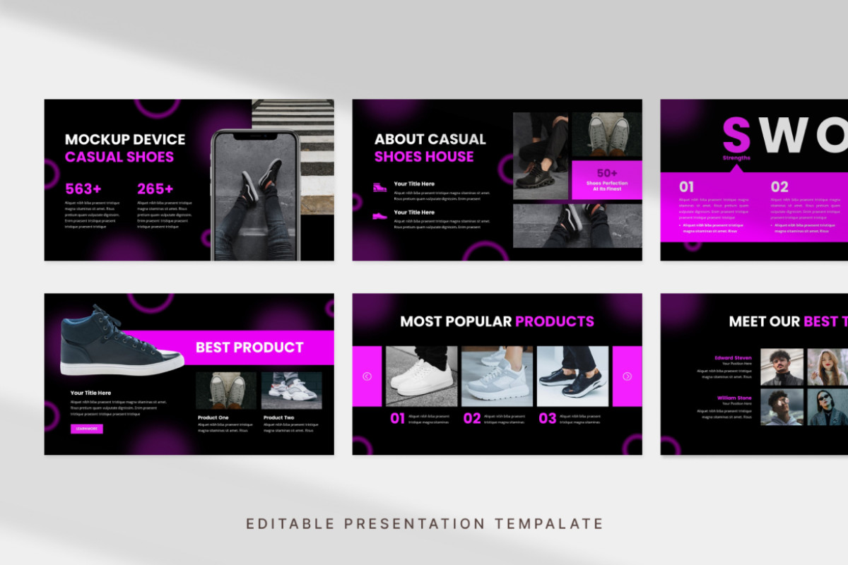 Casual Shoes Brand Google Slide Template | Nulivo Market