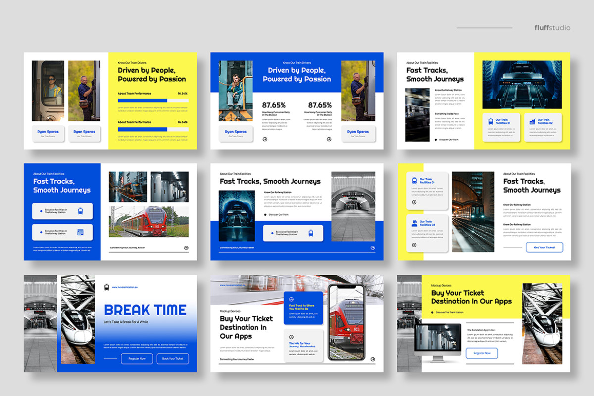 Transportation Train Google Slides Template | Nulivo Market