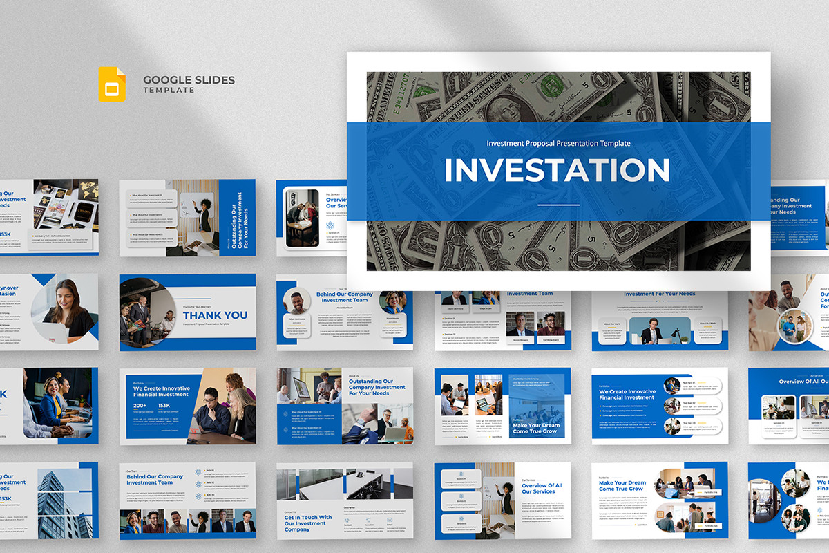 Investasion - Financial Company Google Slides Template | Nulivo Market