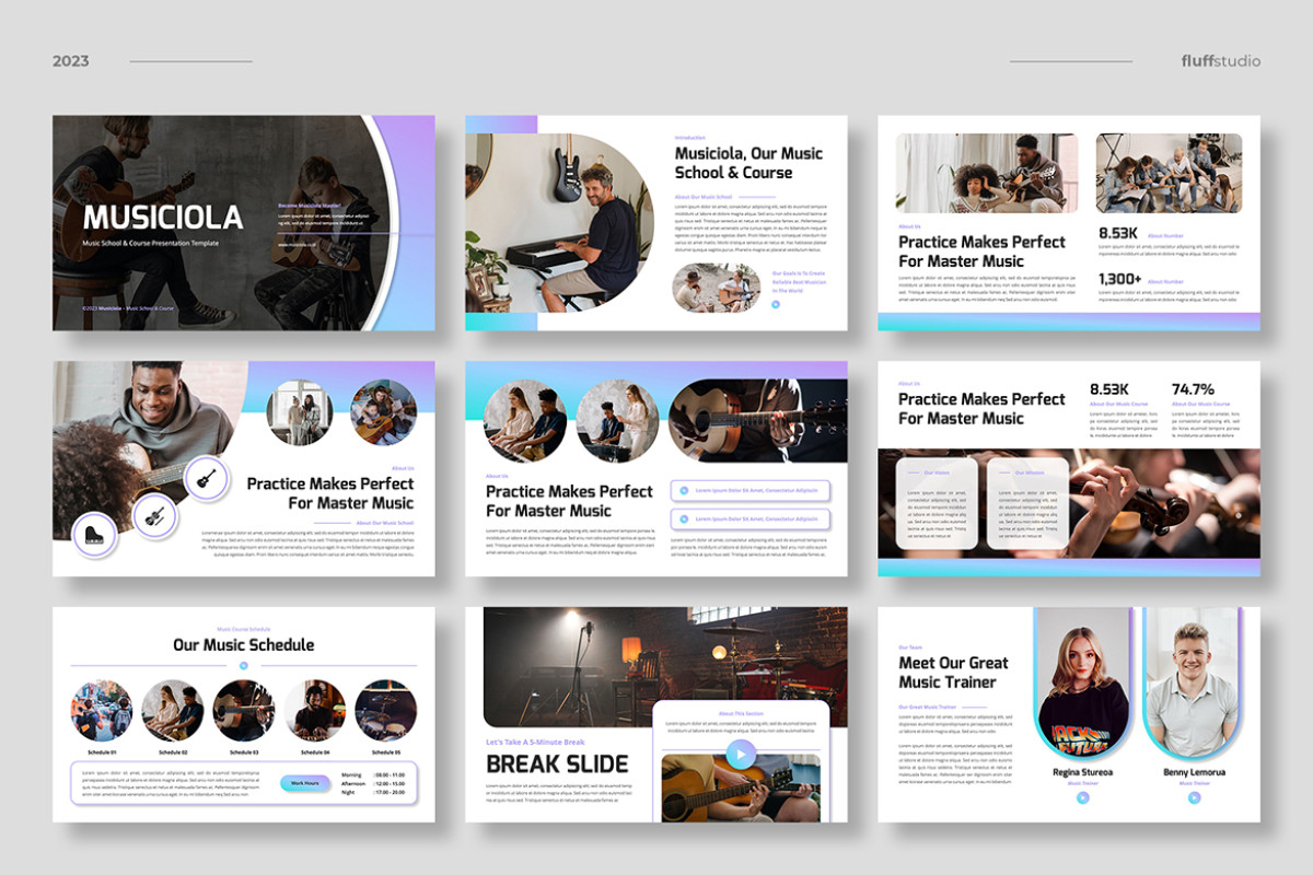 Music School & Course Powerpoint Template | Nulivo Market