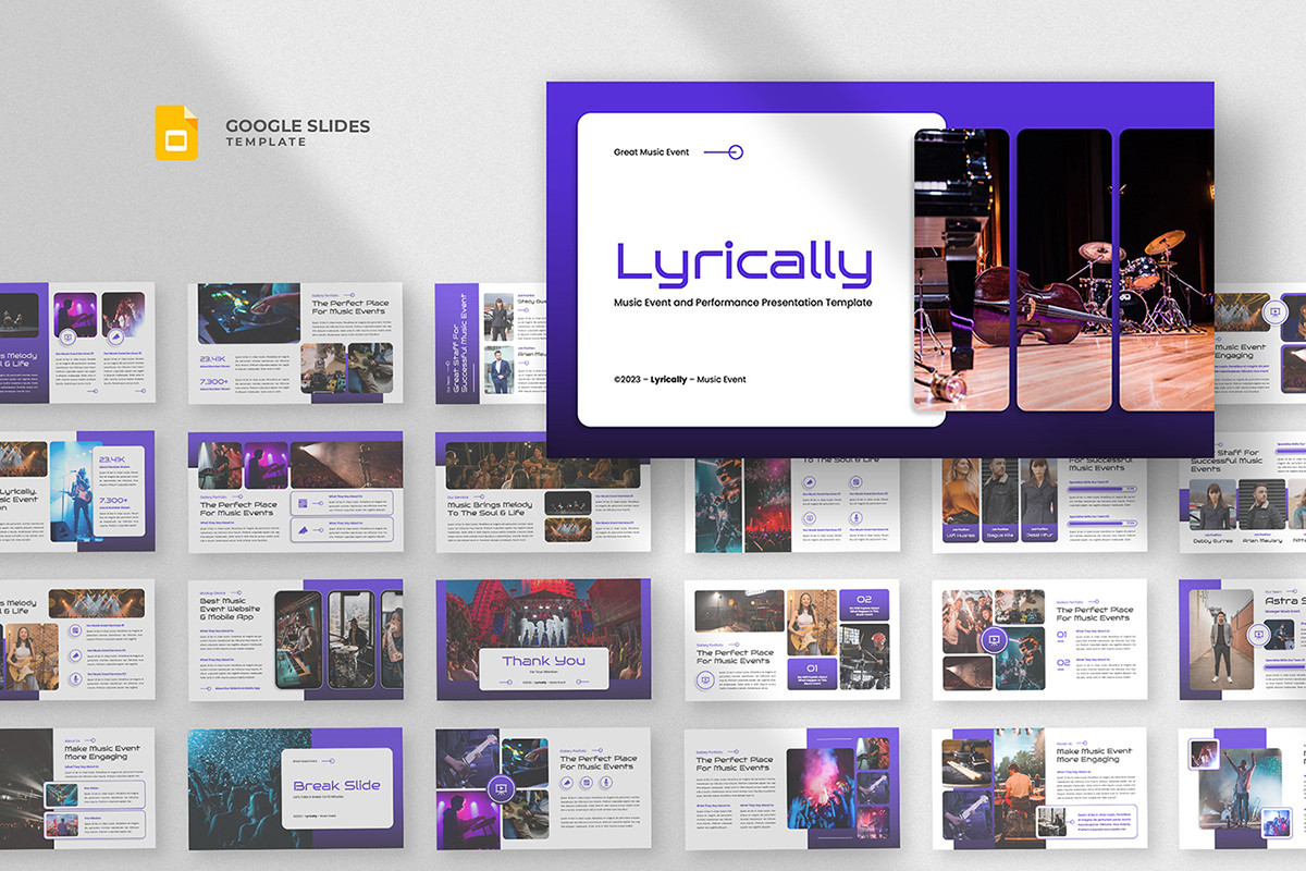 Music Event Festival Google Slides Template | Nulivo Market