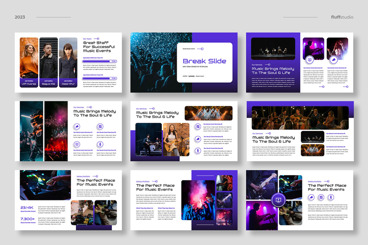 Music Event Festival Google Slides Template | Nulivo Market