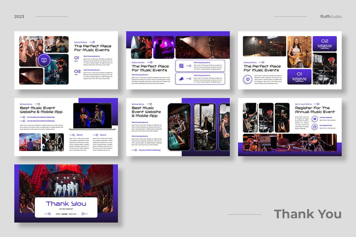 Music Event Festival Google Slides Template | Nulivo Market