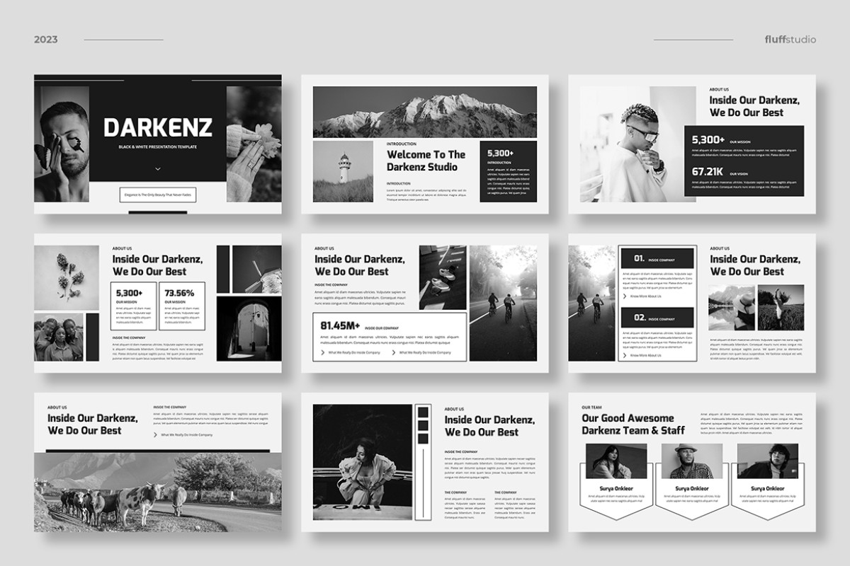 Black and White Powerpoint Template | Nulivo Market