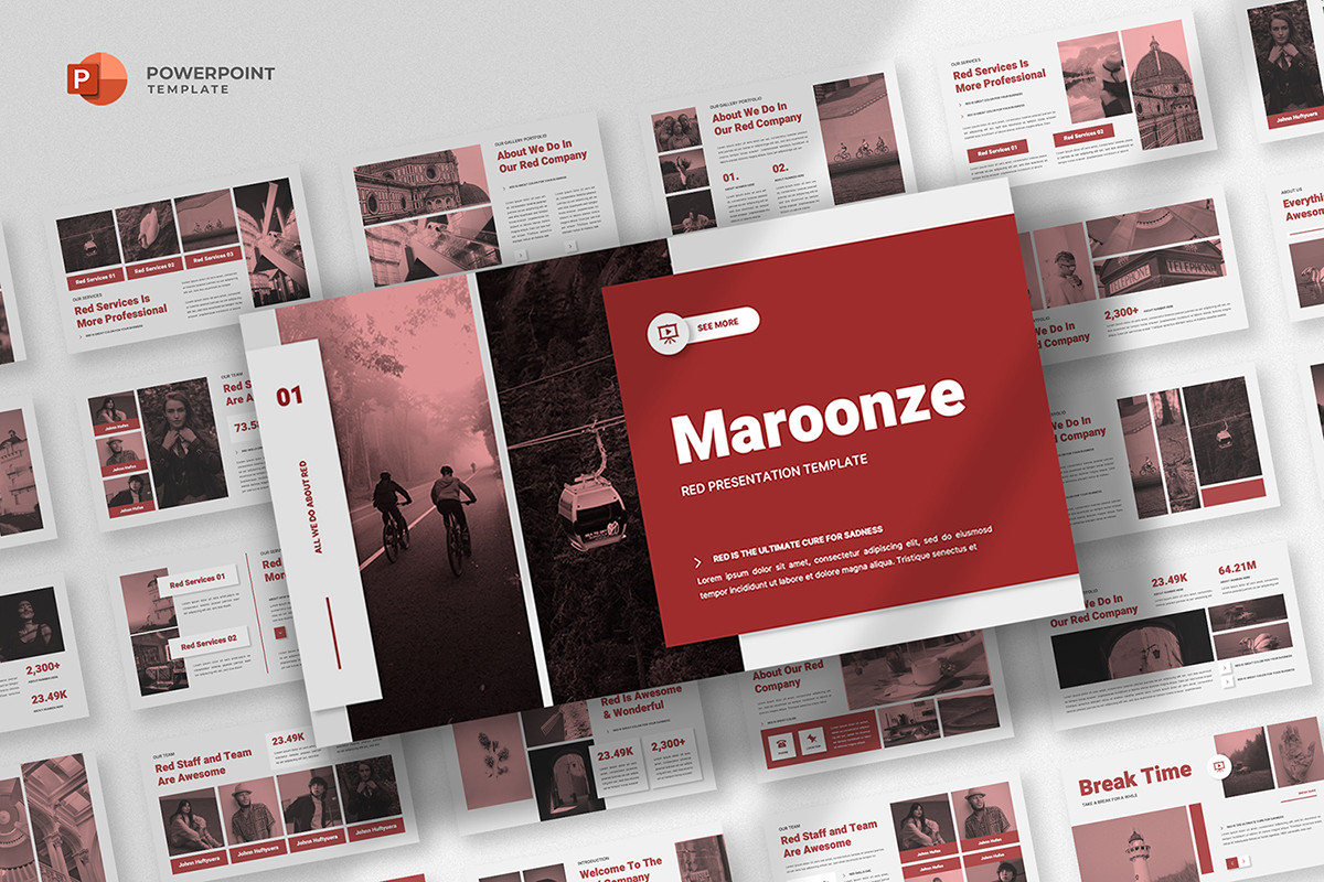 Maroonze - Red Powerpoint Template | Nulivo Market