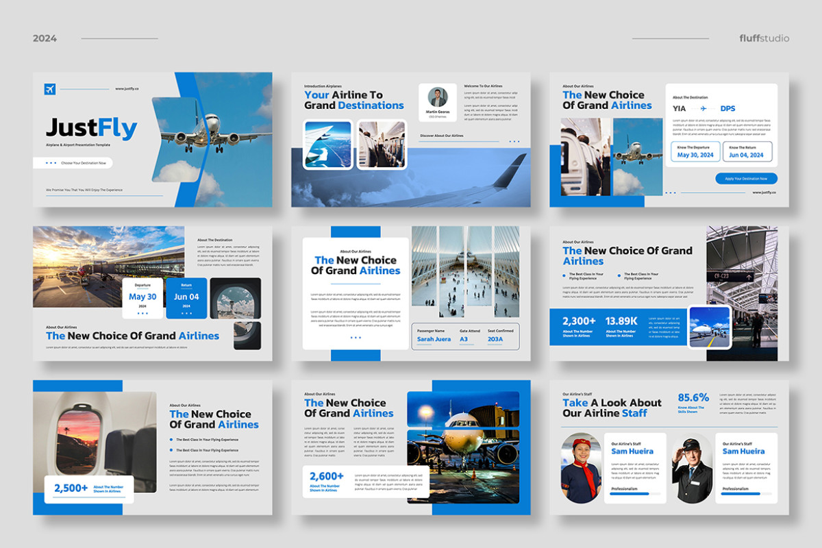 Airline Aviation Powerpoint Template | Nulivo Market