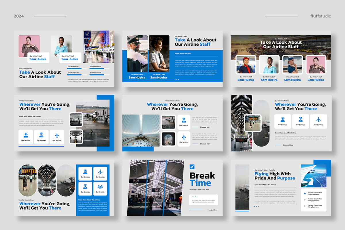 Airline Aviation Powerpoint Template | Nulivo Market